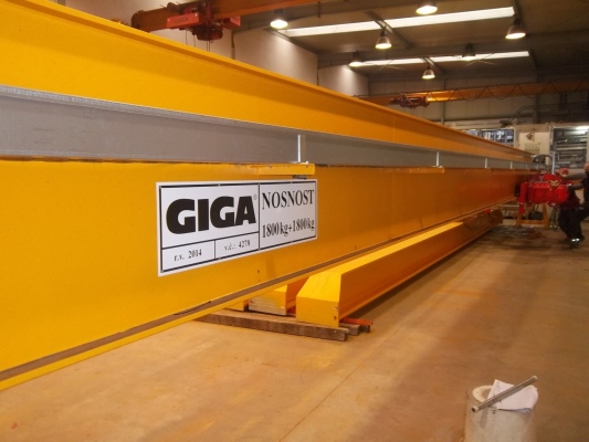 Single girder bridge crane GJMJ 1,8t+1,8t/27,5m with rope stabilization ...
