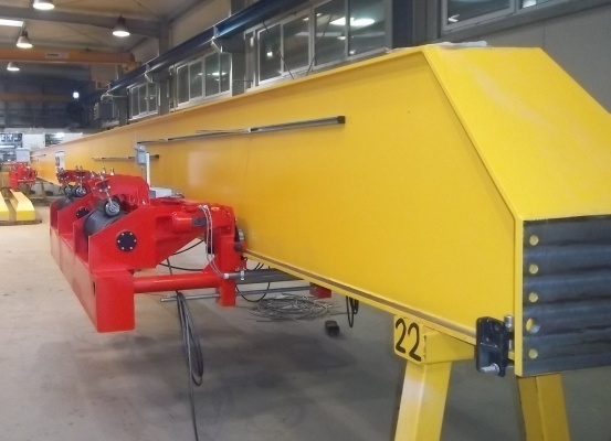 Single girder bridge crane GJMJ 1,8t+1,8t/27,5m with rope stabilization ...